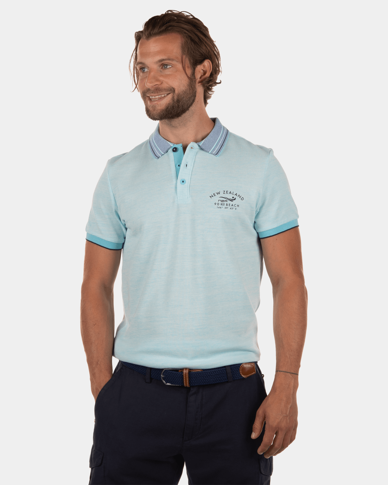 Sporty polo shirt Dobson Peak - Lagune Blue | NZA New Zealand Auckland