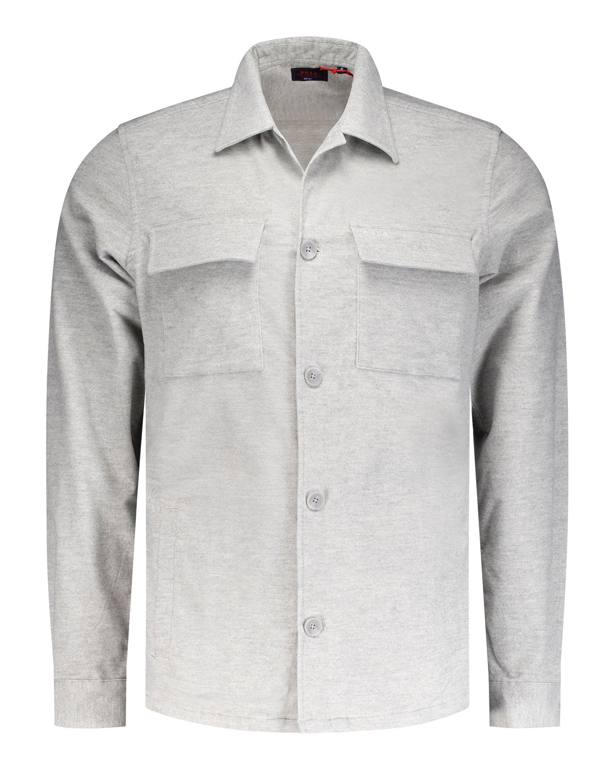 Light gray flannel overshirt - Grey Melange | NZA New Zealand Auckland