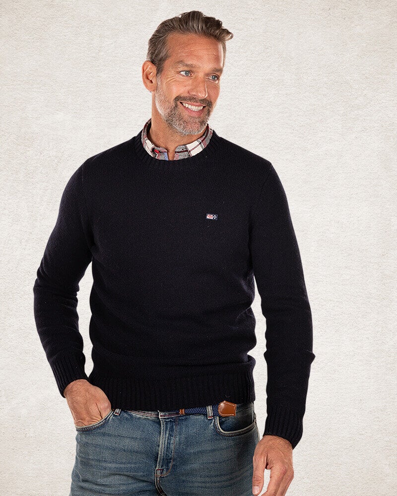Wool pullover round neck - Pitch navy | NZA New Zealand Auckland