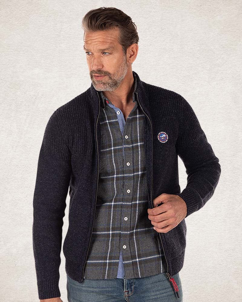 Knitted solid coloured cardigan - Pitch navy | NZA New Zealand Auckland