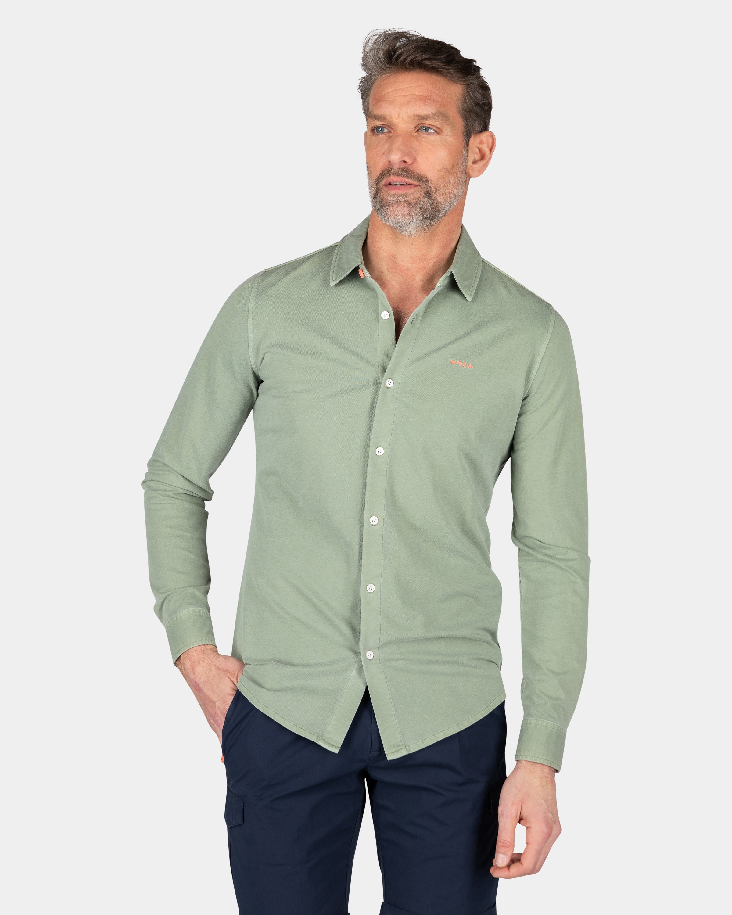 Groen overhemd van katoen - Mellow Army | NZA New Zealand Auckland
