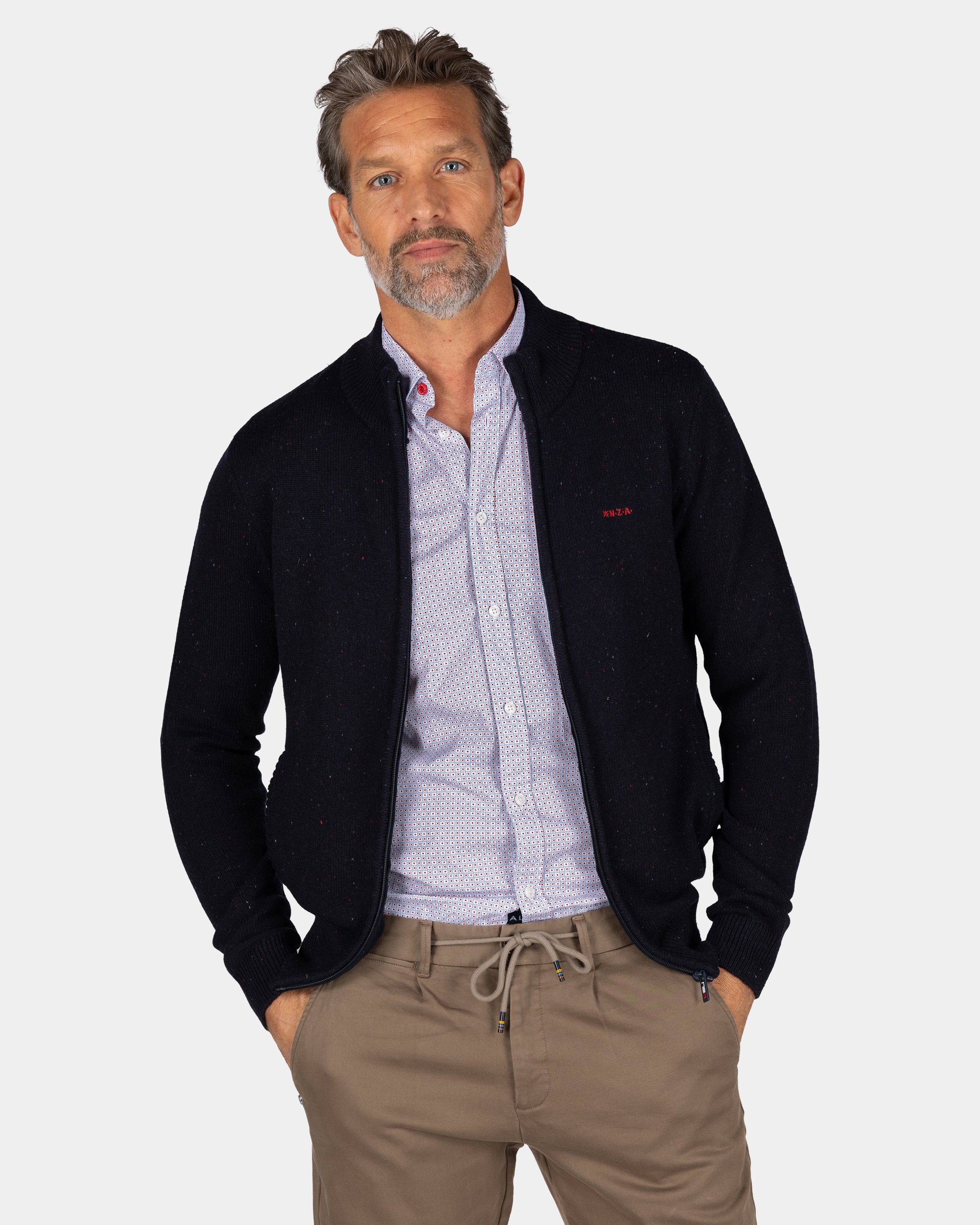Dark blue wool cardigan - Winter Navy | NZA New Zealand Auckland