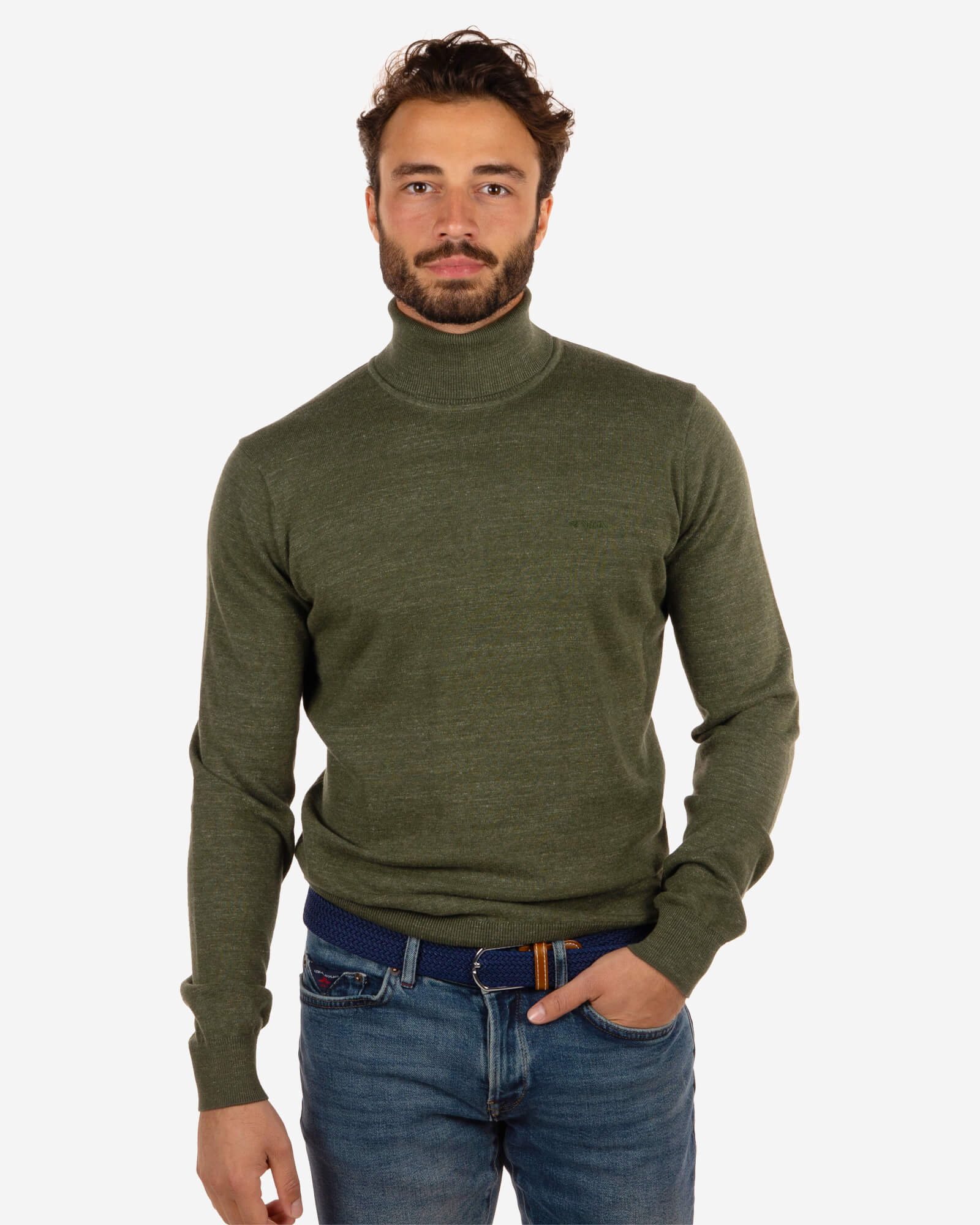 Cotton turtle neck Orbell - Rock Green | NZA New Zealand Auckland