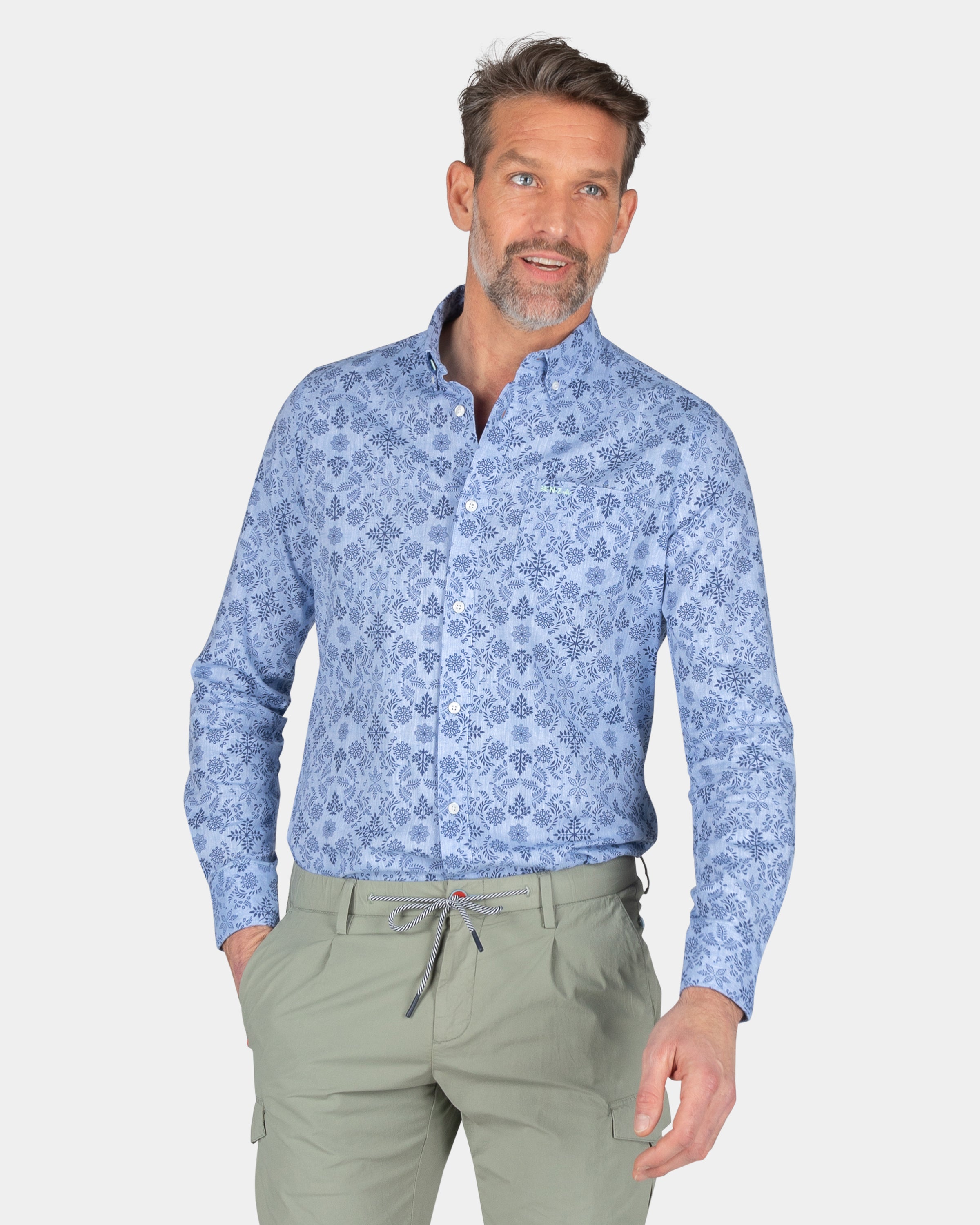 Donkerblauw overhemd met print - Dusk Navy | NZA New Zealand Auckland