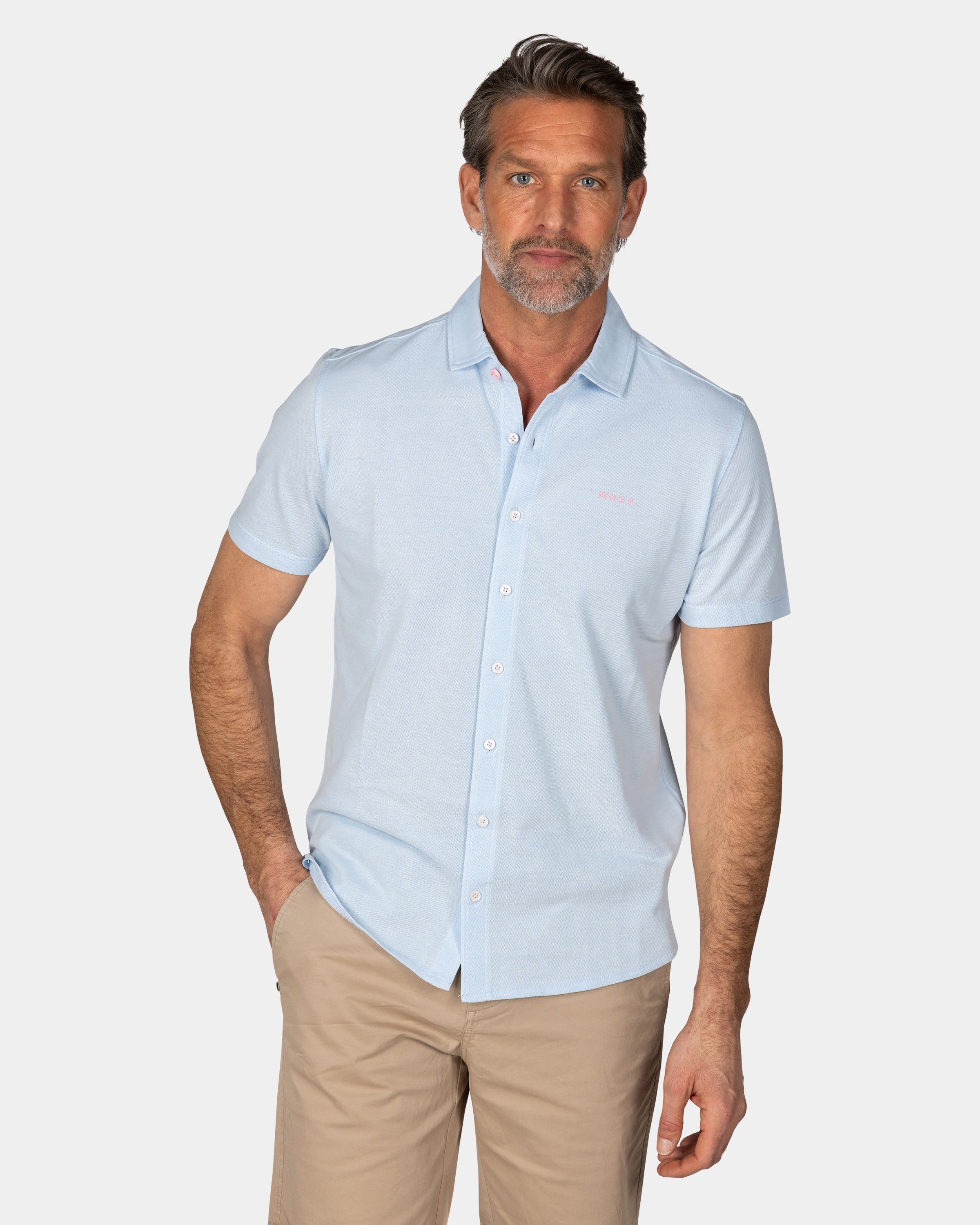 Light Blue Shirt with Short Sleeves | NZA New Zealand Auckland